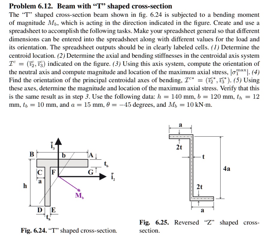 SOLVED: Problem 6.12: Beam with T-shaped Cross-Section The T-shaped cross-section beam shown in ...