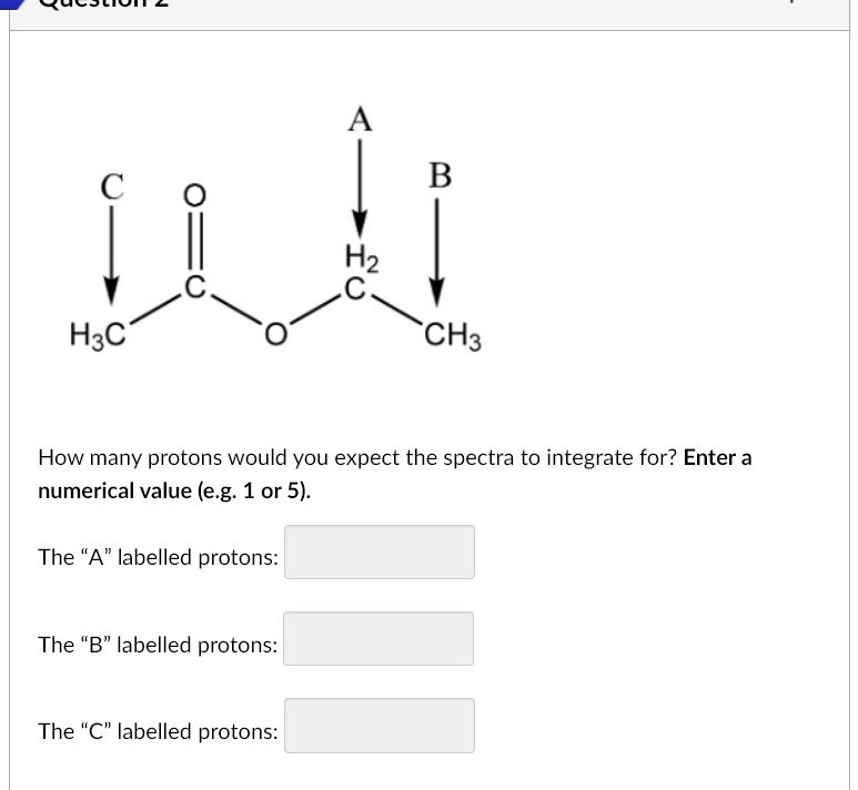 how many protons would you expect the spectra to integrate for enter a ...