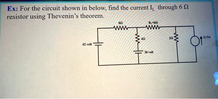 Ex: For the circuit shown in below; find the current [ through 6 Q resistor using Thevenin's ...