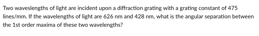 Two wavelengths of light are incident upon a diffraction...