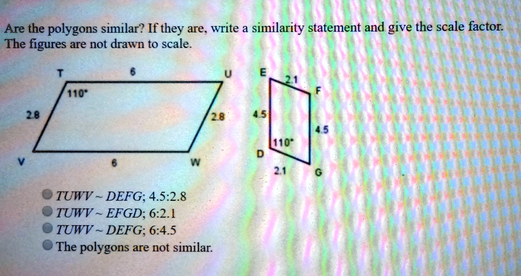SOLVED: 'please help me thank you. Are the polygons similar? If they are . write a similarity ...