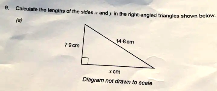 9. Calculate the lengths of the sides x and y in the...