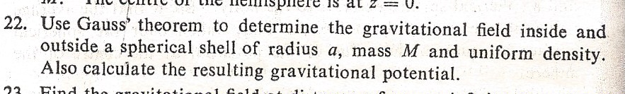 VIDEO solution: Use Gauss' theorem to determine the gravitational field ...