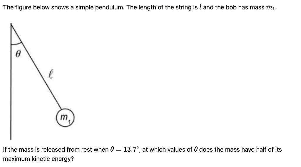 The figure below shows a simple pendulum. The length of the string is l ...