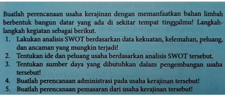 SOLVED: tolong bantu aku plisss penting Buatlah perencanaan usaha ... SOLVED: tolong bantu aku plisss penting Buatlah perencanaan usaha ...