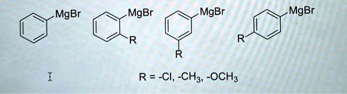 SOLVED: MgBr MgBr MgBr MgBr R =-Cl, -CH3, -OCH3