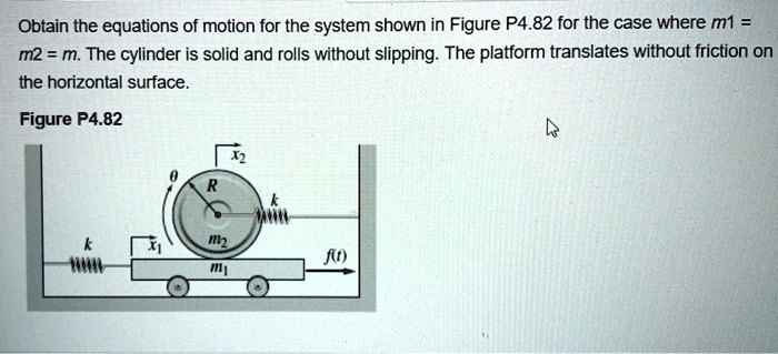 Obtain the equations of motion for the system shown in Figure P4.82 for ...