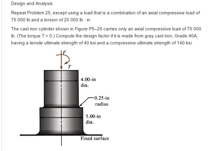 SOLVED: Design and Analysis Repeat Problem 25, except using a load that ...