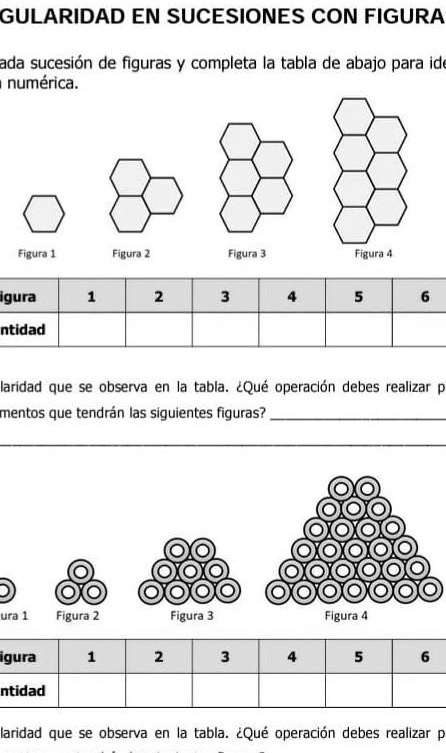 me podrian ayudar plis gularidad en sucesiones con figura ada sucesion de figuras y completa la ...