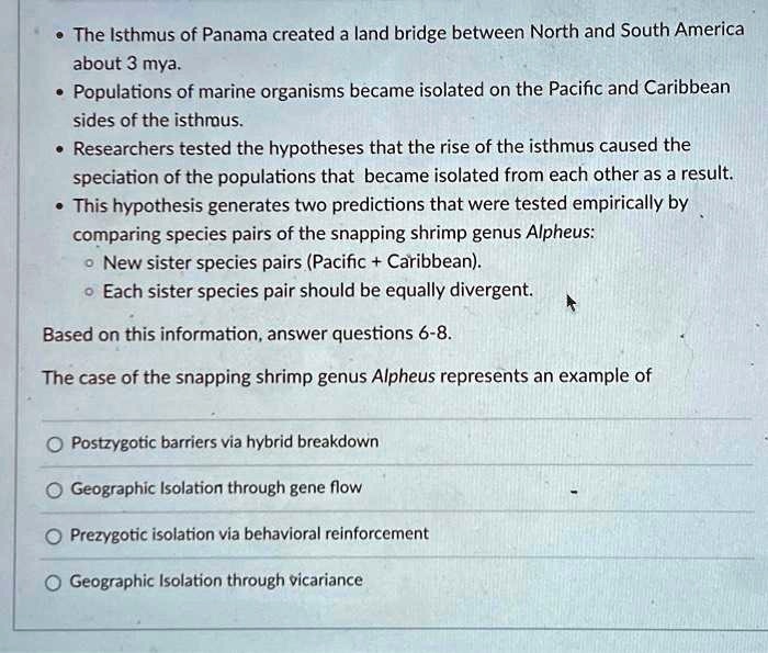 The Isthmus of Panama created a land bridge between North and South ...