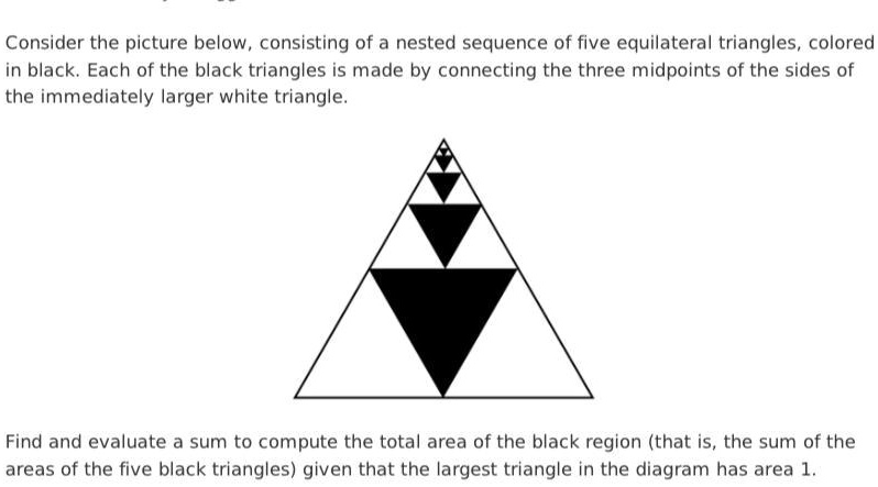 SOLVED: 'PLEASE HELP PLEASE triangle sériese!!!!!!!! Consider the ...