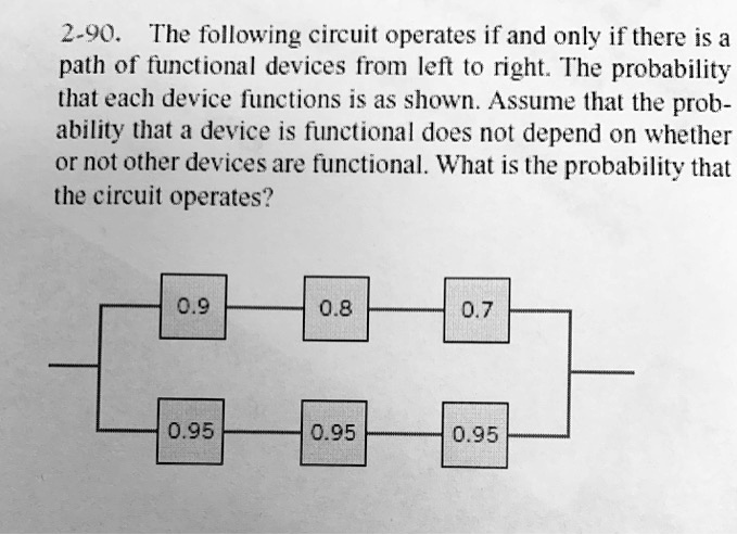 SOLVED: 2-90. The following circuit operates if and only if there is a ...