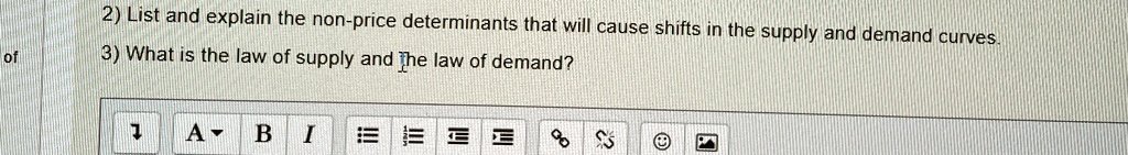 of 2) List and explain the non-price determinants that will cause ...