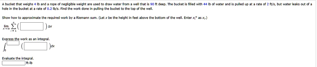 SOLVED:bucket that welghs Ib and rope of negligible welght are used ...