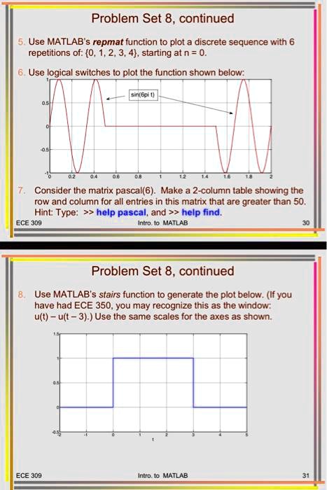 Solved Please Help With Matlab Code Problem Set 8 Continued 5 Use Matlabs Repmat Function