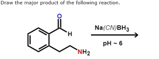 SOLVED: Draw the major product of the following reaction: Na(CNJBH: pH NH2