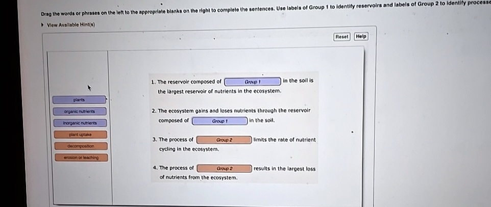 Drag the words or phrases on the left to the appropriate blanks on the ...