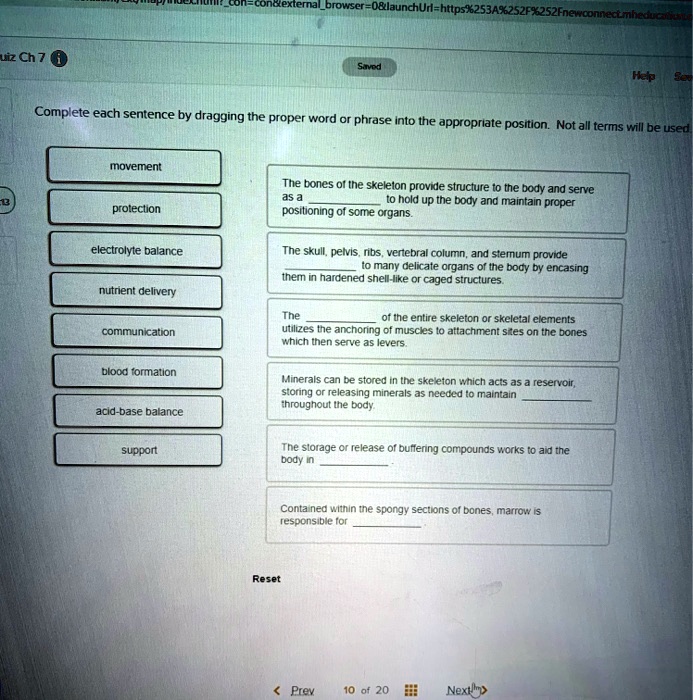 SOLVED: Quiz Ch7 Complete each sentence by dragging the proper word or phrase into the ...