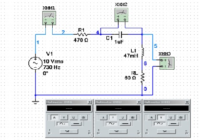SOLVED: Construct the RLC series resonance circuit shown in Figure 2 in Multisim. Simulate the ...