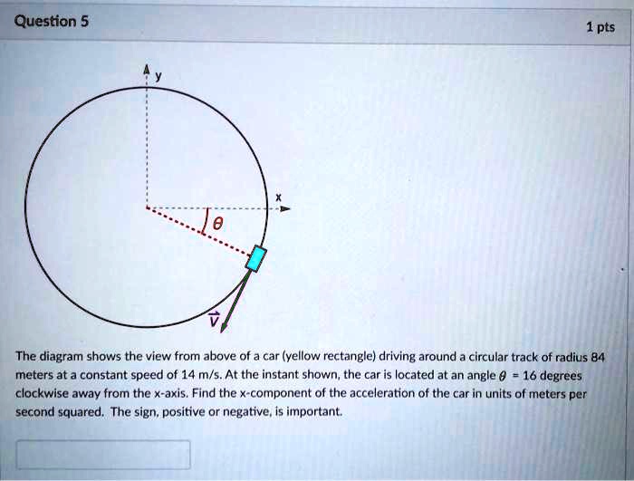 SOLVED: Question 5 1 pts The diagram shows the view from above of car (yellow rectangle) driving ...