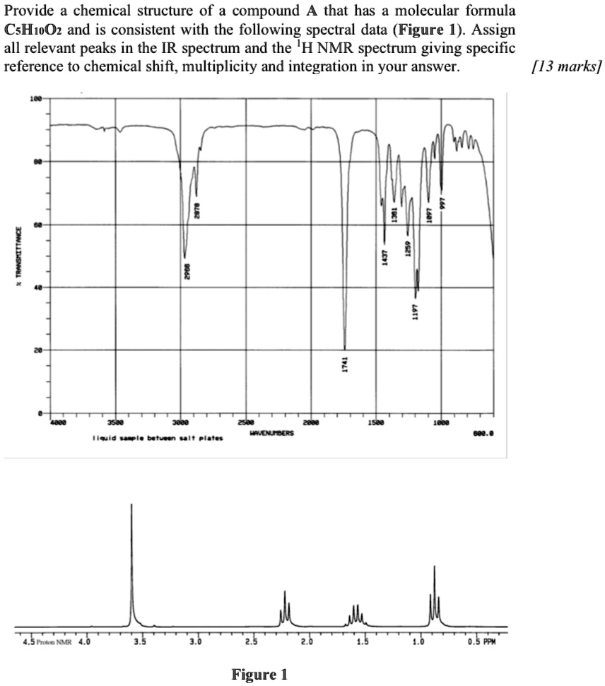 SOLVED: Provide a chemical structure of a compound A that has a molecular formula C5H10O2 and is ...