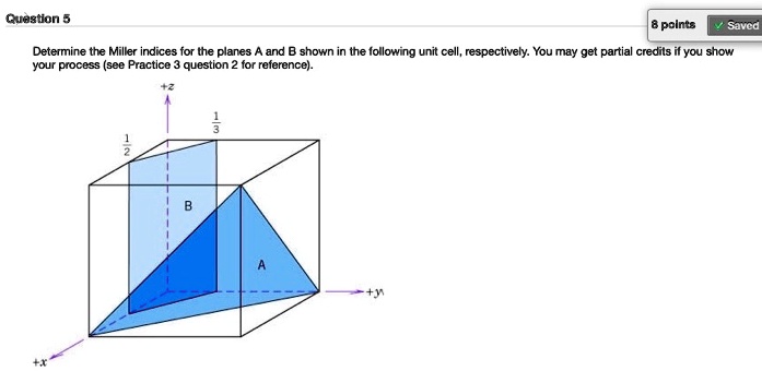 quastion polnts savcd determine the miller indices for the planes and shown the lollowing unit ...