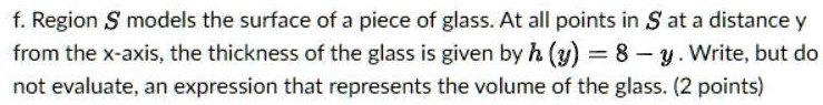 F region s models the surface of a piece of glass at all...