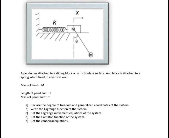 SOLVED: A pendulum is attached to a sliding block on a frictionless surface. The block is ...