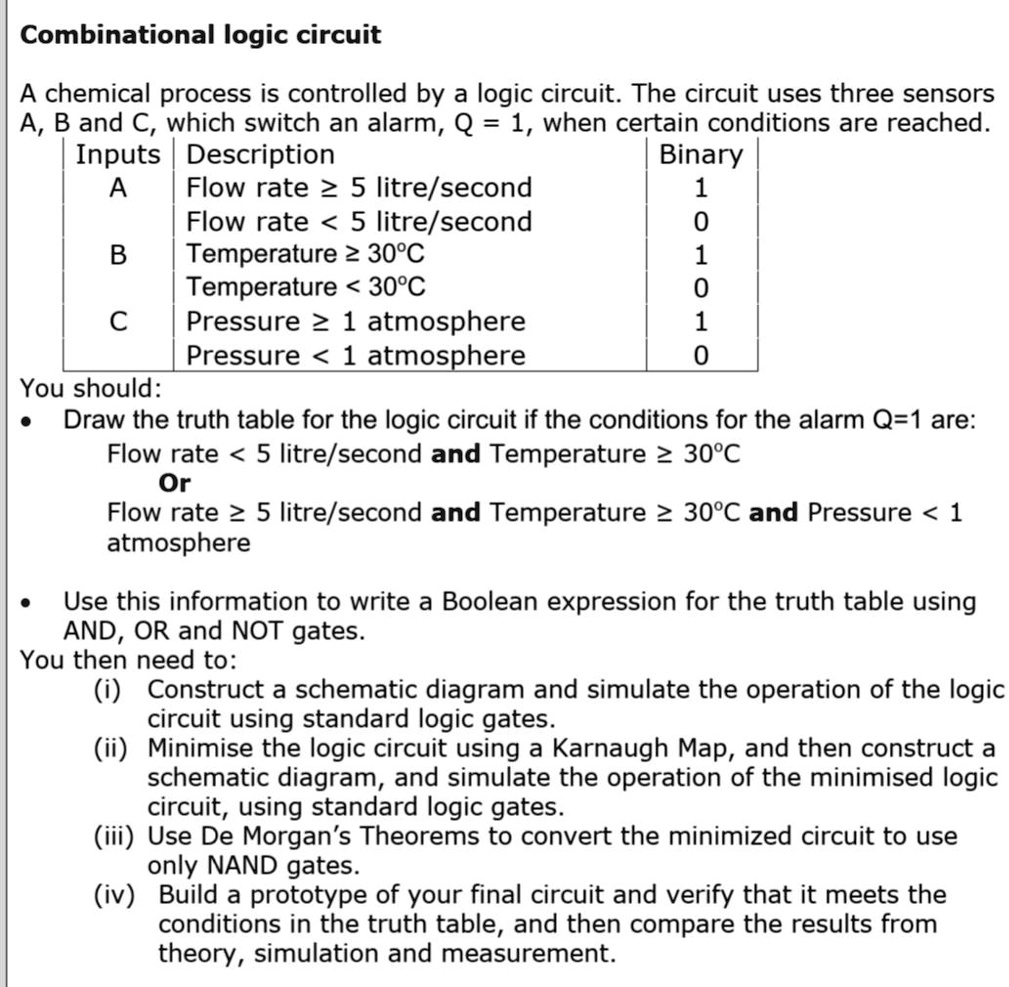 SOLVED: Combinational logic circuit A, B, and C are switches that ...