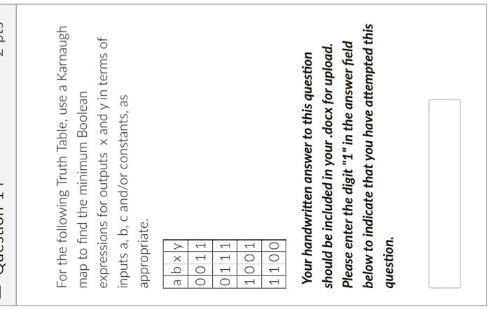 SOLVED: For the following Truth Table, use a Karnaugh map to find the ...