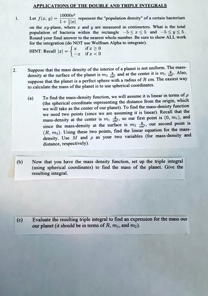 applications of the double and triple integrals let fxy10000ey112x ...