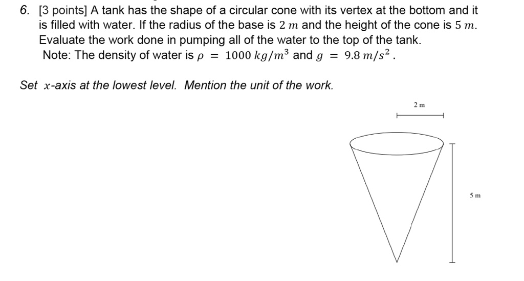 SOLVED: Help me solve this in python 6. [3 points] A tank has the shape ...