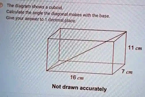 SOLVED: The diagram shows cuboid: Calculate the angle the diagonal ...