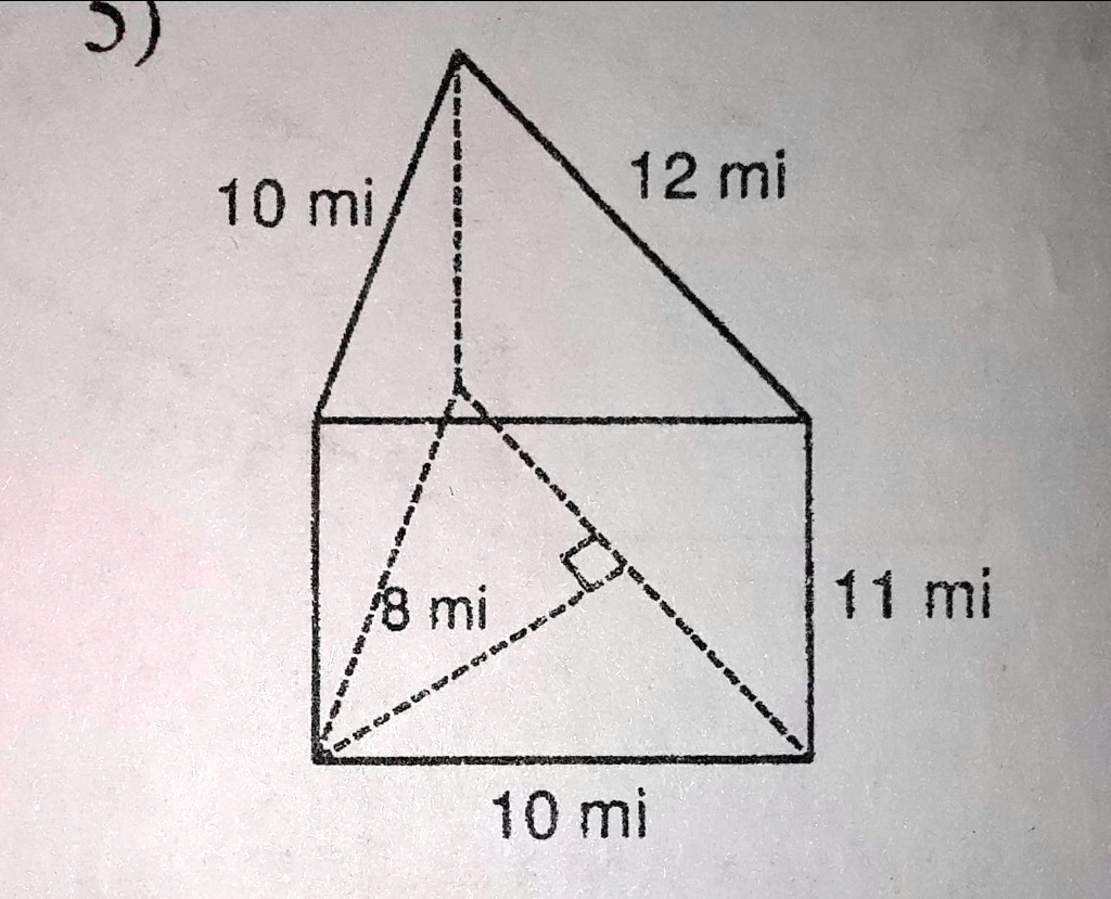 SOLVED: WILL GIVE THE BRAINLESS. Find the surface area of the triangular prism. 12 mi. 10 mi. 11 ...