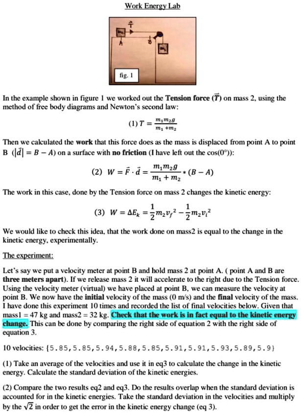 work energy lab in the example shown in figure we worked out the ...