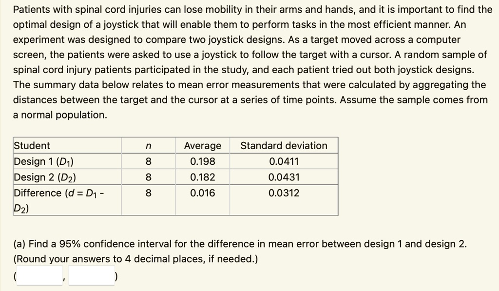 SOLVED: Patients with spinal cord injuries can lose mobility in their ...