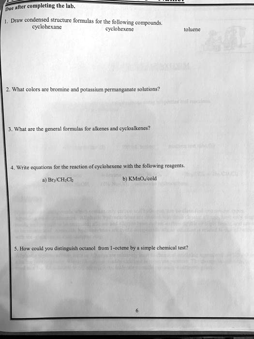 due jlter completing the lab draw condensed structure forulas for thc ...