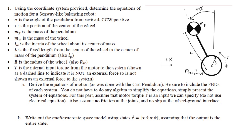 SOLVED: Using the coordinate system provided, determine the equations ...