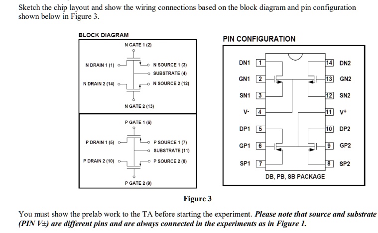 SOLVED: Sketch the chip layout and show the wiring connections based on ...