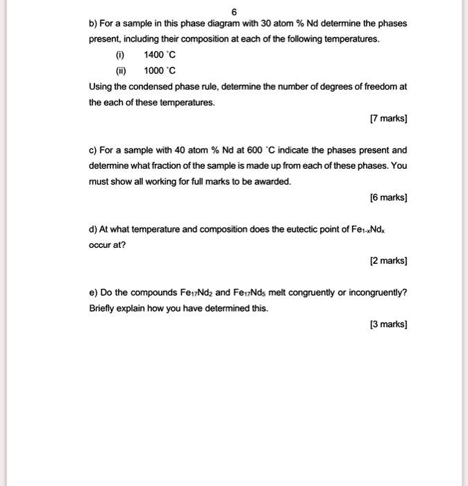 b for sample in this phase diagram with 30 atom nd determine the phases ...