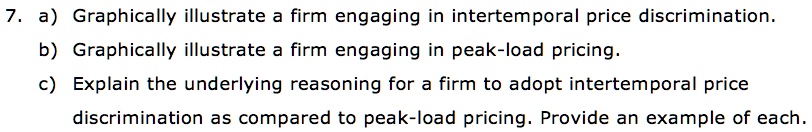 SOLVED: a) Graphically illustrate a firm engaging in intertemporal ...