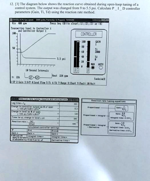 SOLVED: 12.[3] The diagram below shows the reaction curve obtained during open-loop tuning of a ...