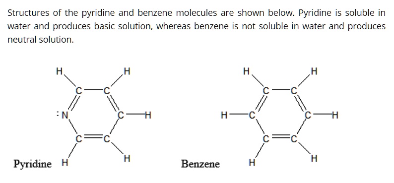 structures of the pyridine and benzene molecules are shown below ...