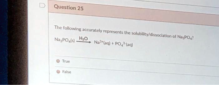 SOLVED: The following accurately represents the solubility/dissociation ...