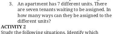 SOLVED: An apartment has different units. There are seven tenants ...