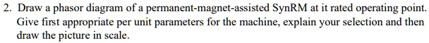 2. Draw a phasor diagram of a permanent-magnet-assisted SynRM at it ...