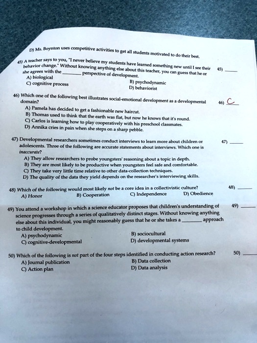 SOLVED: she agrees with the Abiological Ccognitive process perspective ...