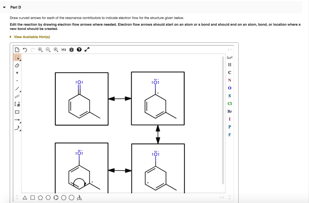 SOLVED: Part D Draw curved arrows for each of the resonance ...