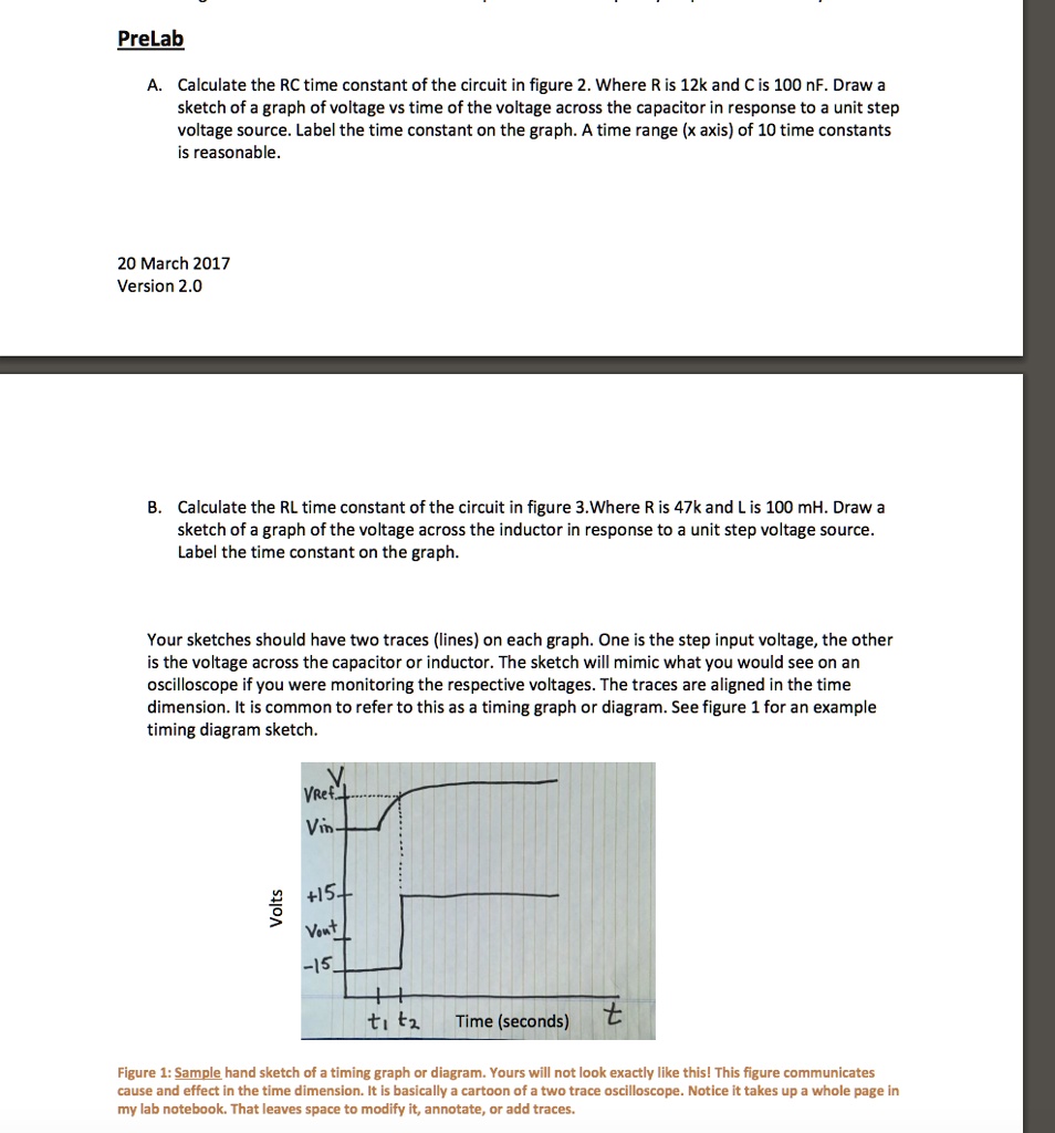 SOLVED: Prelab A. Calculate the RC time constant of the circuit in ...