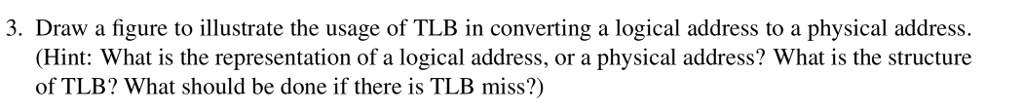 SOLVED: 3. Draw a figure to illustrate the usage of TLB in converting a ...